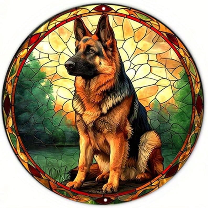 German Shepherd Theme Metal Tin Sign are Poster Wall Decor New 8"x8 ...