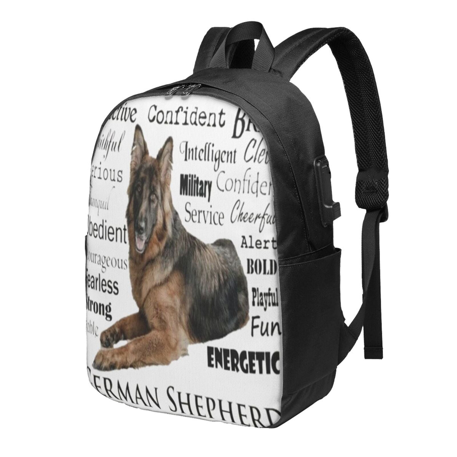 German Shepherd Traits Print Backpack Fashion Travel Backpack Laptop ...