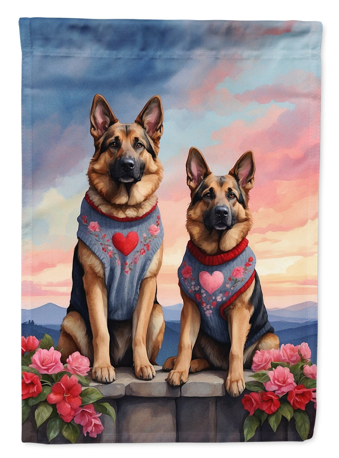 German Shepherd Two Hearts House Flag 28 in x 40 in - Walmart.com