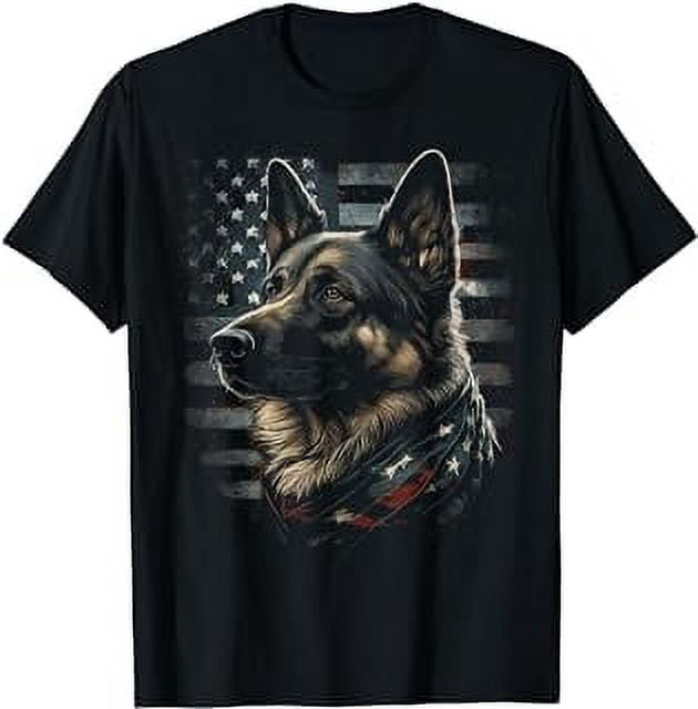 German Shepherd USA Flag Patriotic Shepherd T-Shirt - Walmart.com