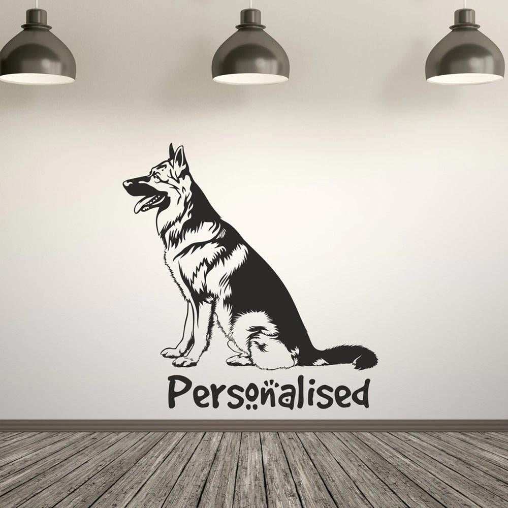 German Shepherd Wall Decal Personalized Custom Name Dog Pet Shop ...