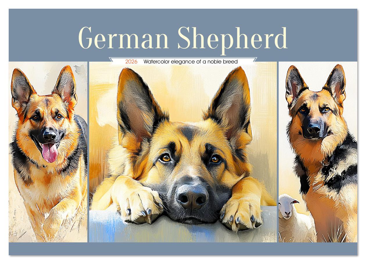 German Shepherd. Watercolor elegance of a noble breed (Monthly Wall ...