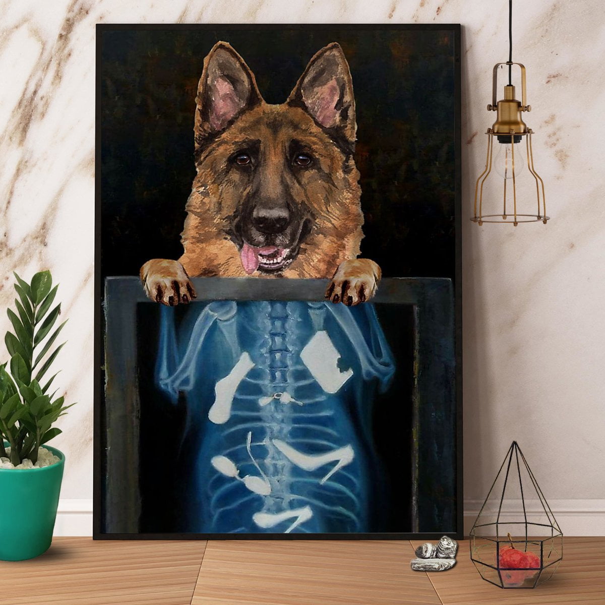 German Shepherd X-Ray Vertical Paper Poster No Frame Matte Wall Art ...