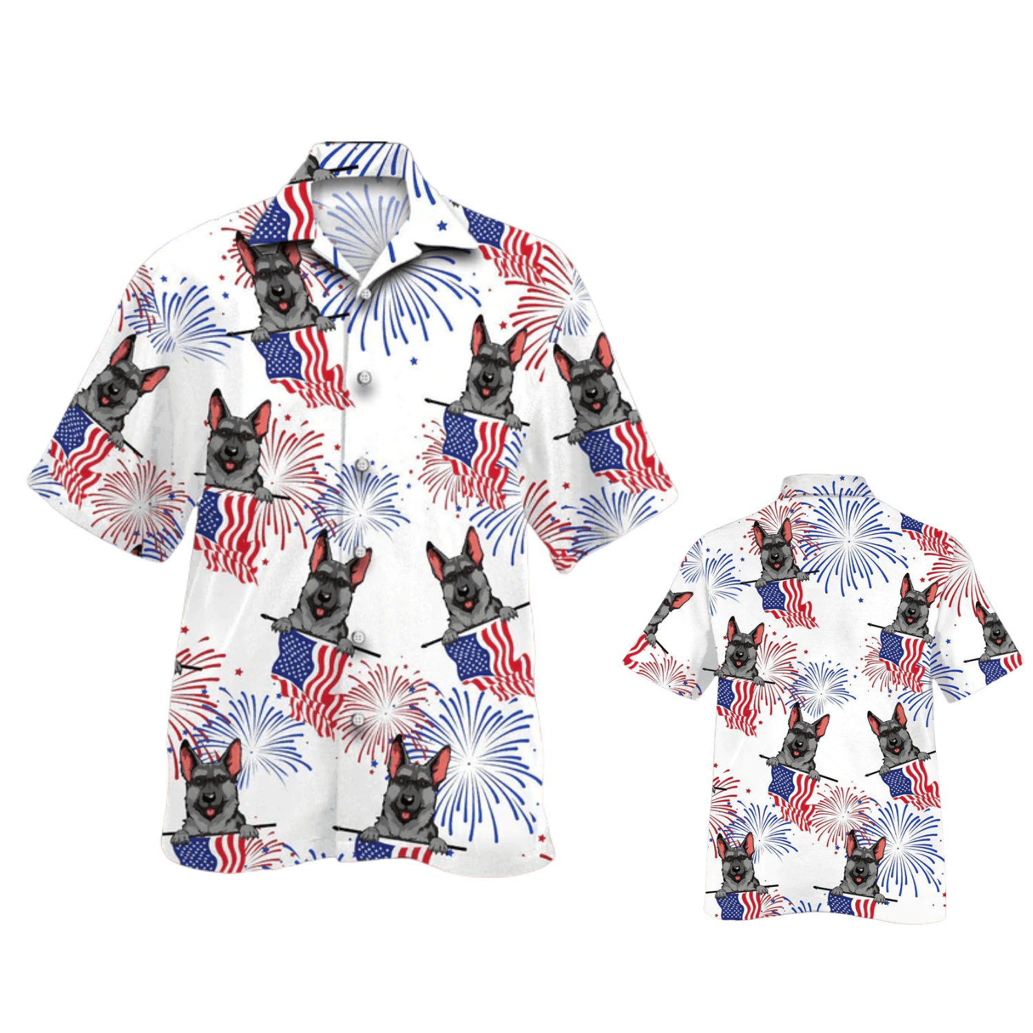 German Shepherds Hawaiian Shirt, Independence Day Is Coming, 4Th Of ...