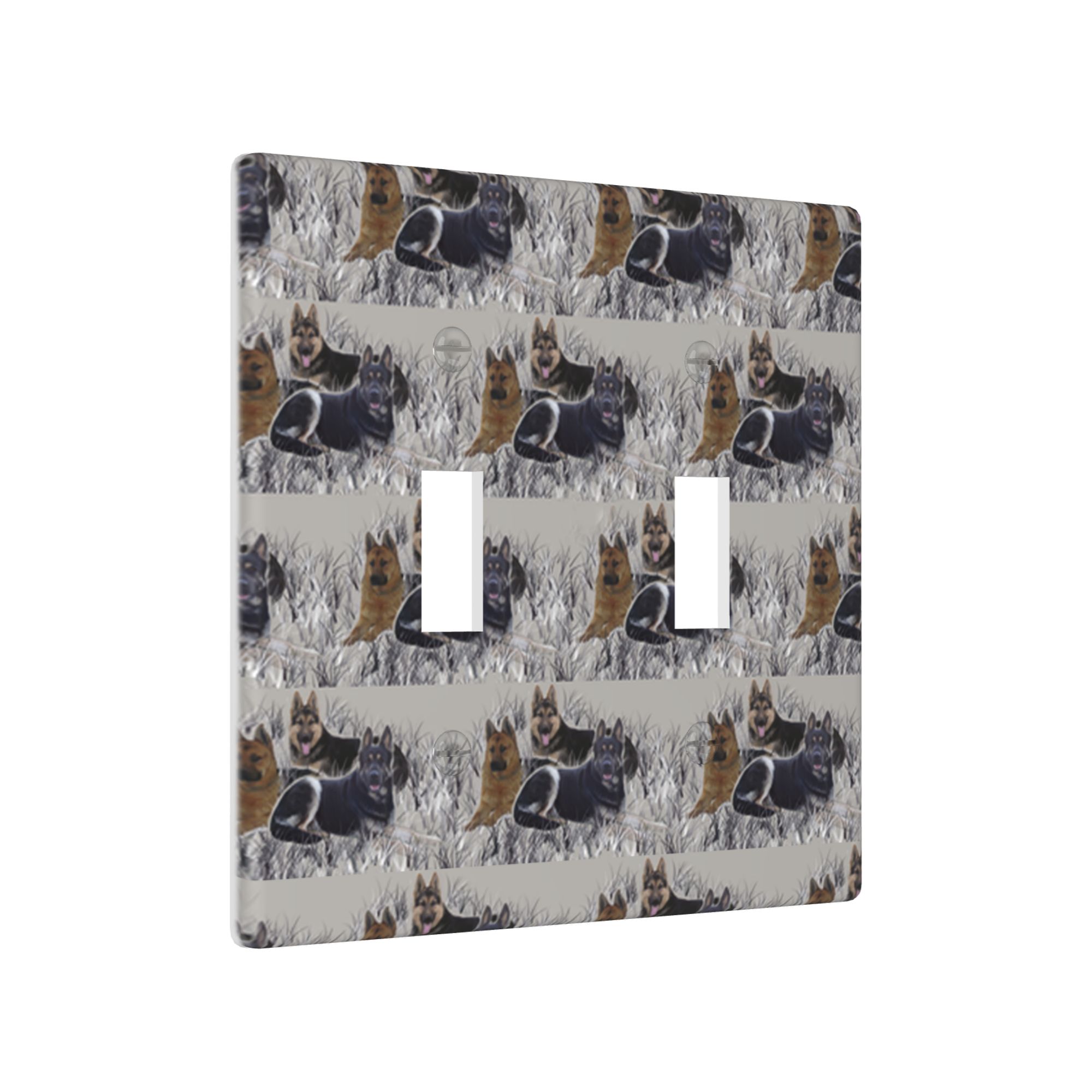 German Shepherds In The Grass Double Toggle Light Switch Plate ...