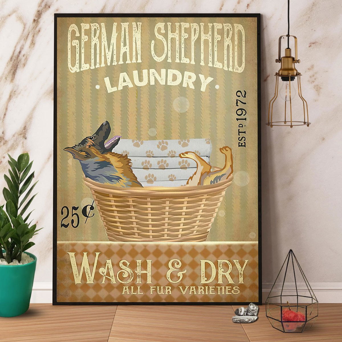 German Shephred Laundry Wash And Dry All Fur Varieties Satin Poster ...