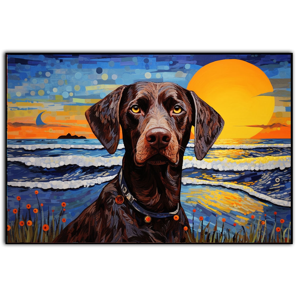 German Shorthaired Pointer Art Canvas Canvas Prints Wall Art Ocean ...