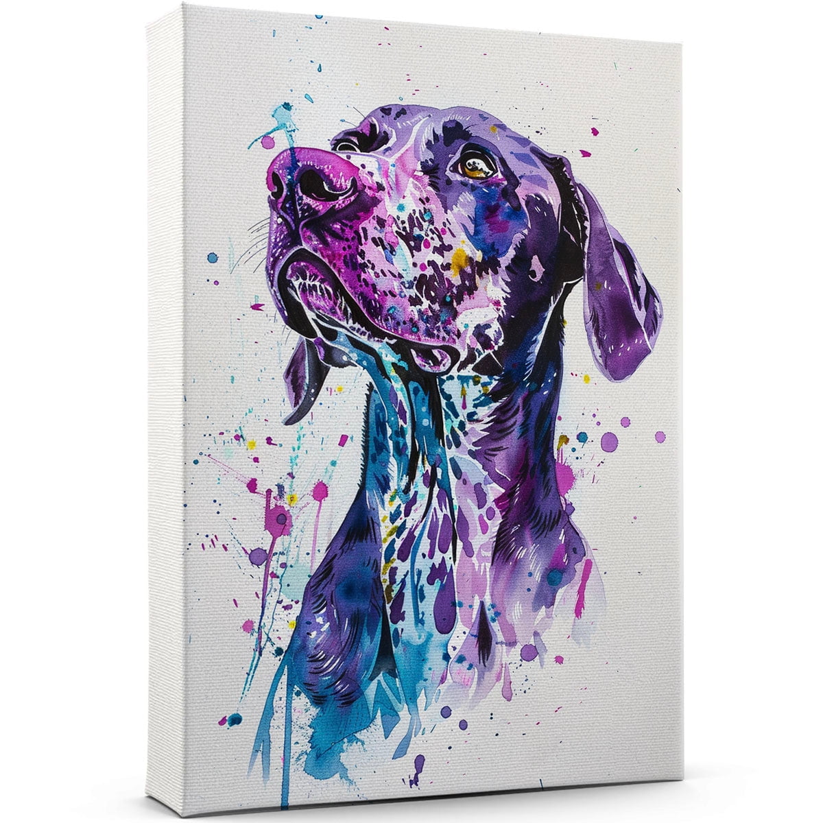 German Shorthaired Pointer Canvas Wall Art, Modern Cute Colorful German ...