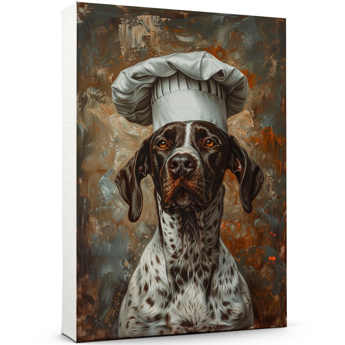 German Shorthaired Pointer Chef Dog Animal Canvas Wall Art, Artwork ...