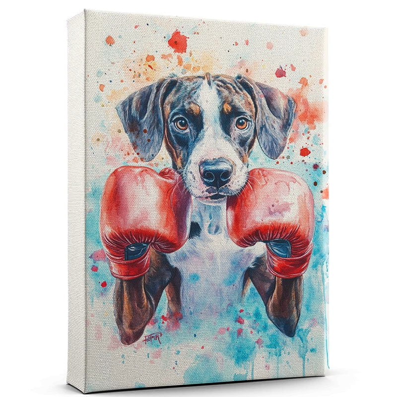 German Shorthaired Pointer Dog Canvas Boxing Stretched Canvas Size 8x12 ...