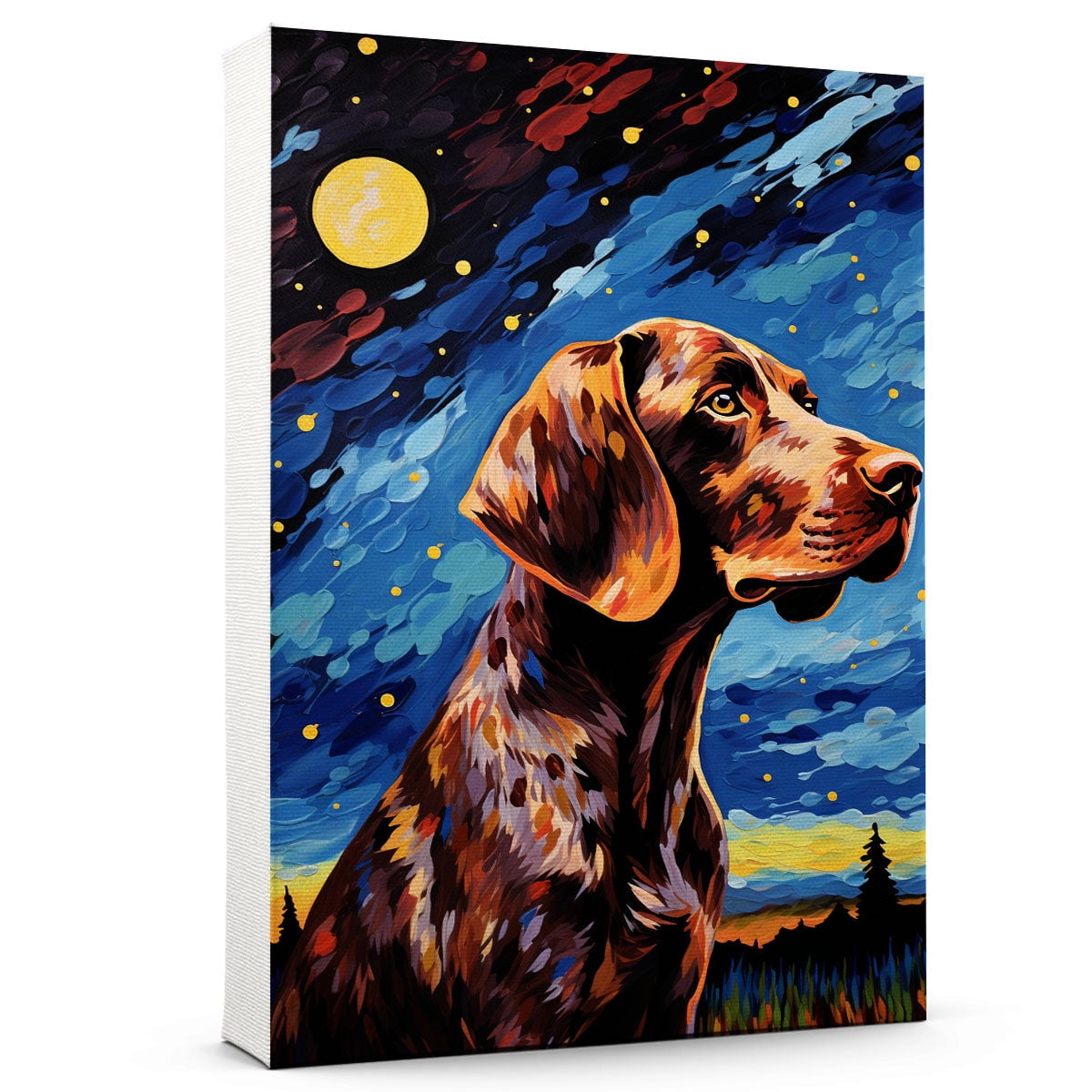 German Shorthaired Pointer Dog Canvas Starry Night Van Gogh Inspired ...