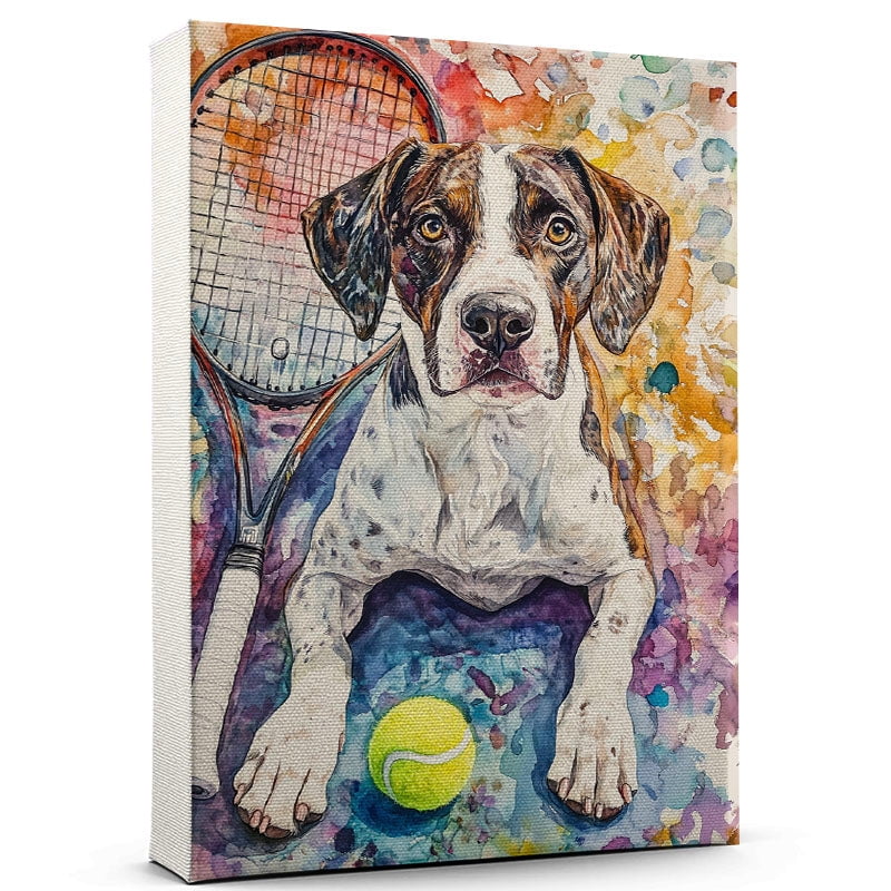 German Shorthaired Pointer Dog Canvas Tennis Stretched Canvas Size 8x12 ...