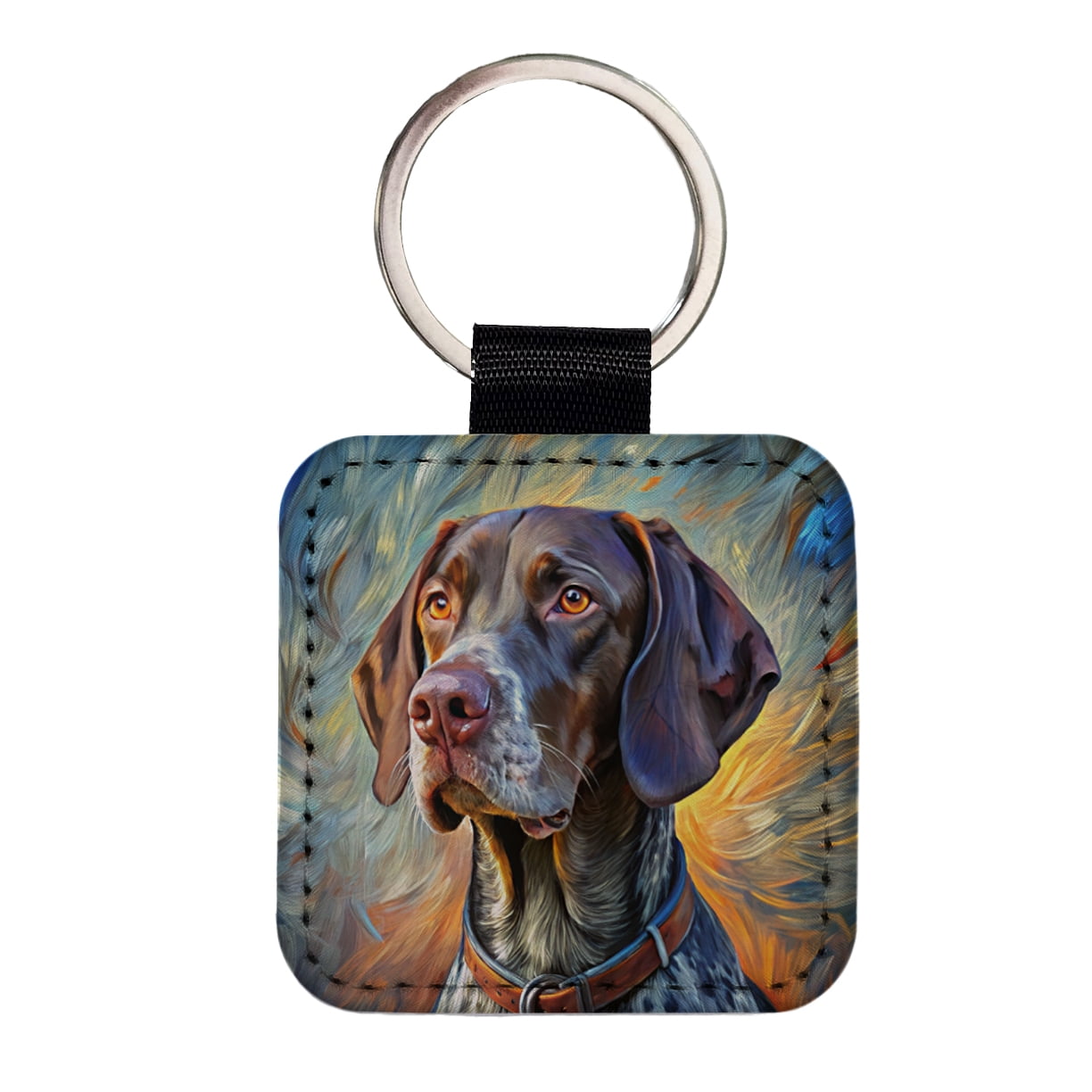 German Shorthaired Pointer Dog Expressionism Art Faux Leather Square ...
