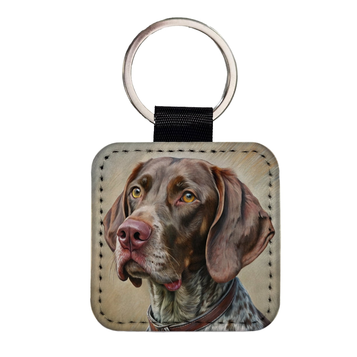 German Shorthaired Pointer Dog Illustration Faux Leather Square ...