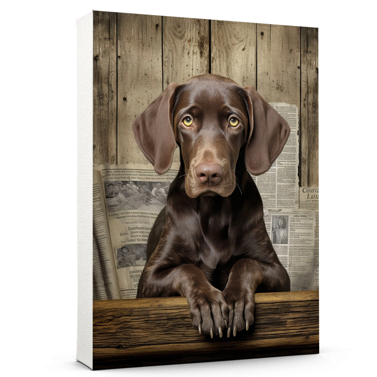 German Shorthaired Pointer Dog Read Newspapers Sitting Poster Prints on ...