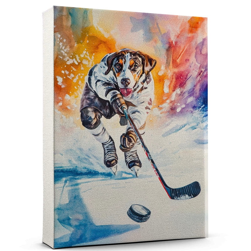 German Shorthaired Pointer Dog Stretched Canvas Size 8x12 – Ice Hockey ...