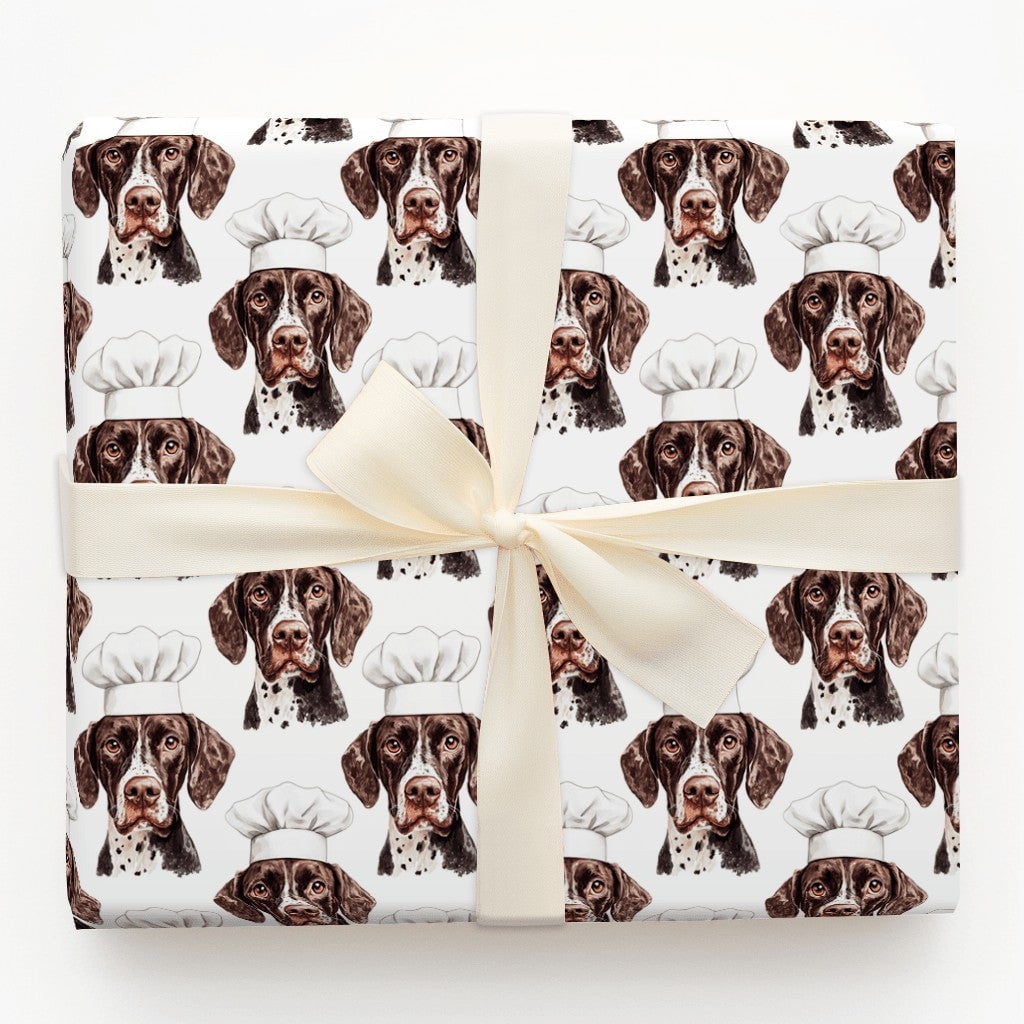 German Shorthaired Pointer Dog with Chef Hat Gift Wrapping Paper ...