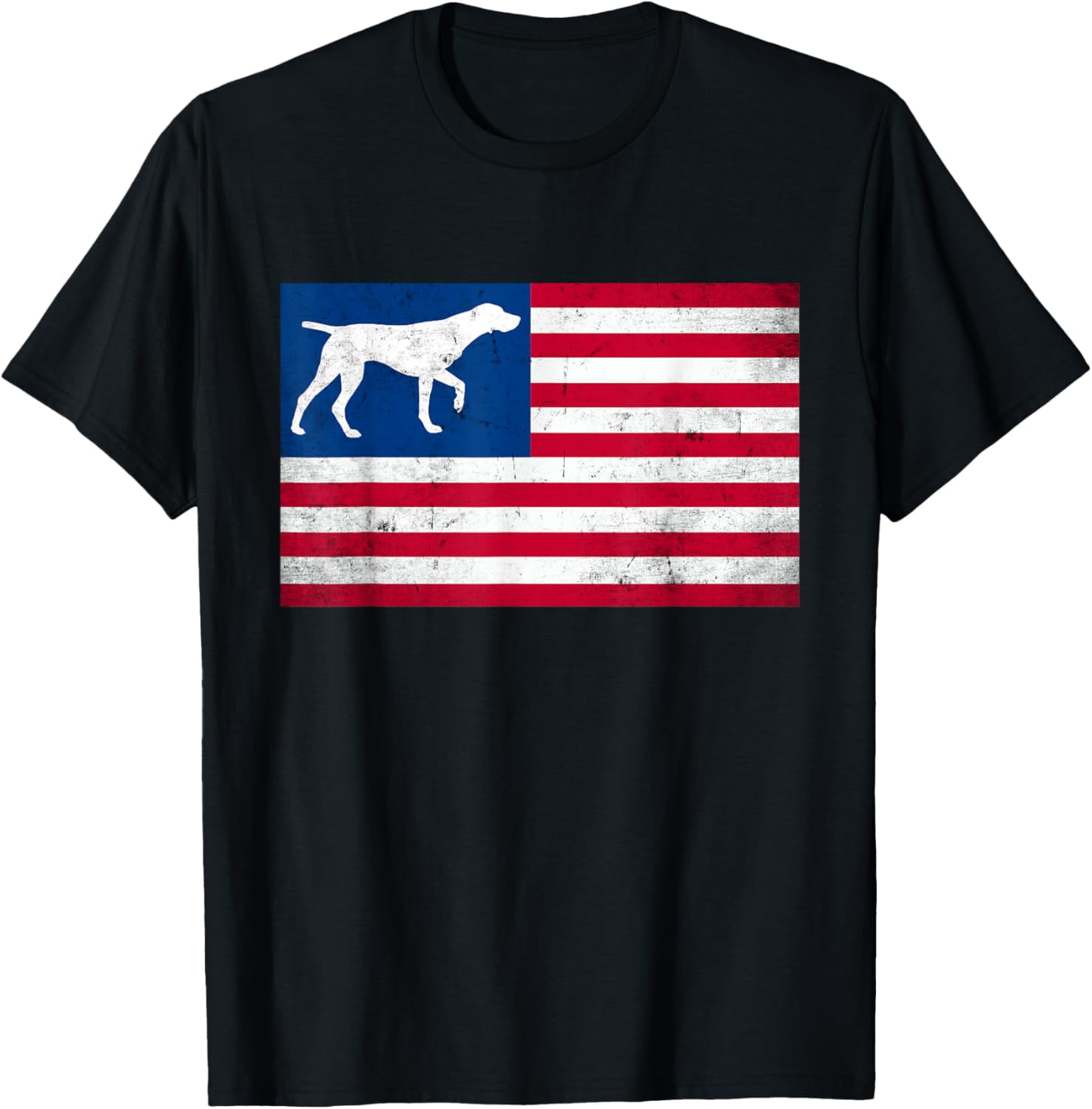 German Shorthaired Pointer GSP 4th of July US American Flag T-Shirt men and women can wear ...