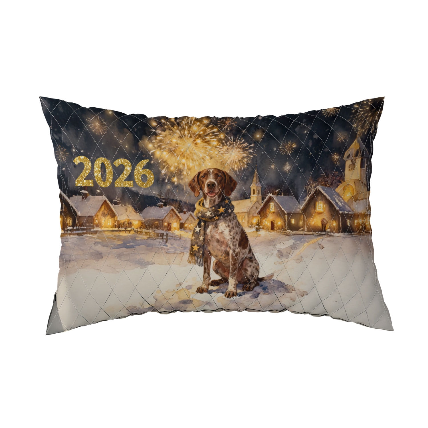 German Shorthaired Pointer Happy New Year 2026 with Fireworks on New ...