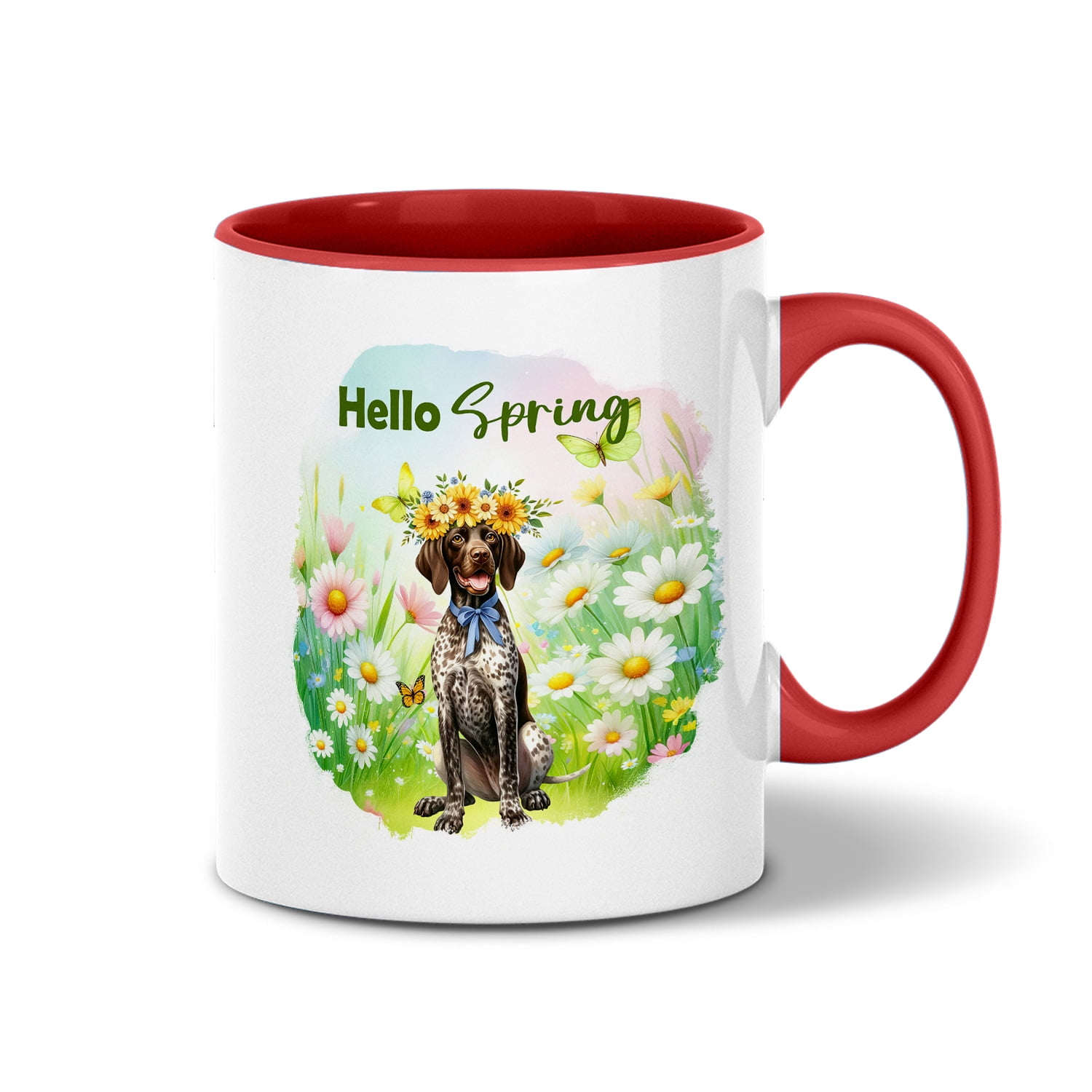 German Shorthaired Pointer Hello Spring Time Flower Floral Nature 11oz ...