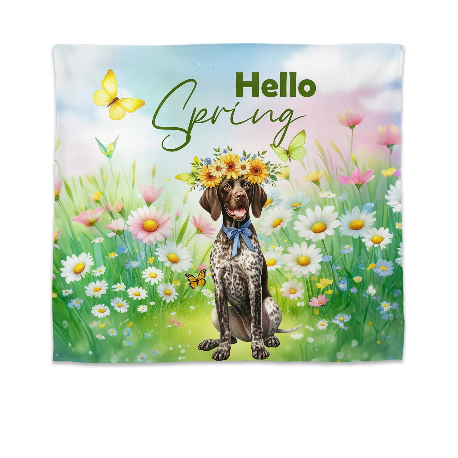 German Shorthaired Pointer Hello Spring Time Flower Floral Nature ...