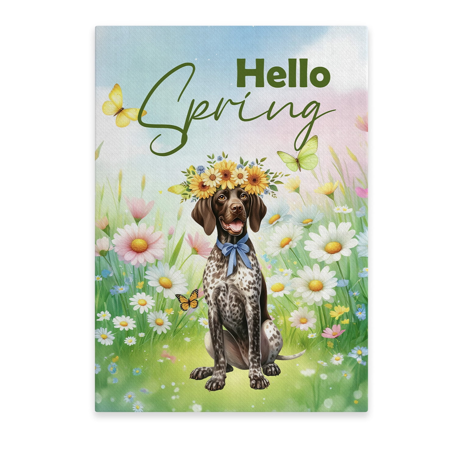 German Shorthaired Pointer Hello Spring Time Flower Floral Nature ...