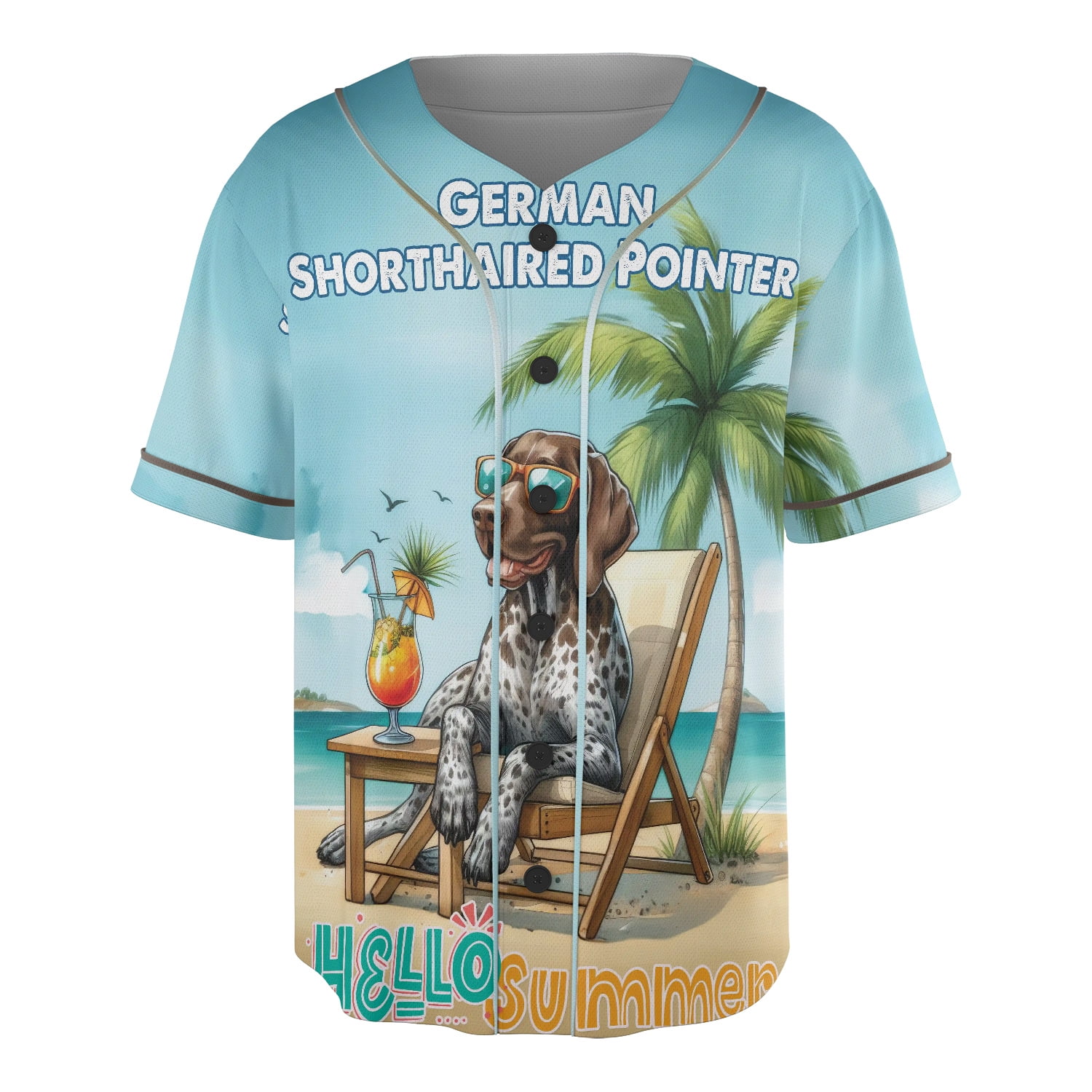 German Shorthaired Pointer Hello Summer Beach Theme with Sunglasses and ...