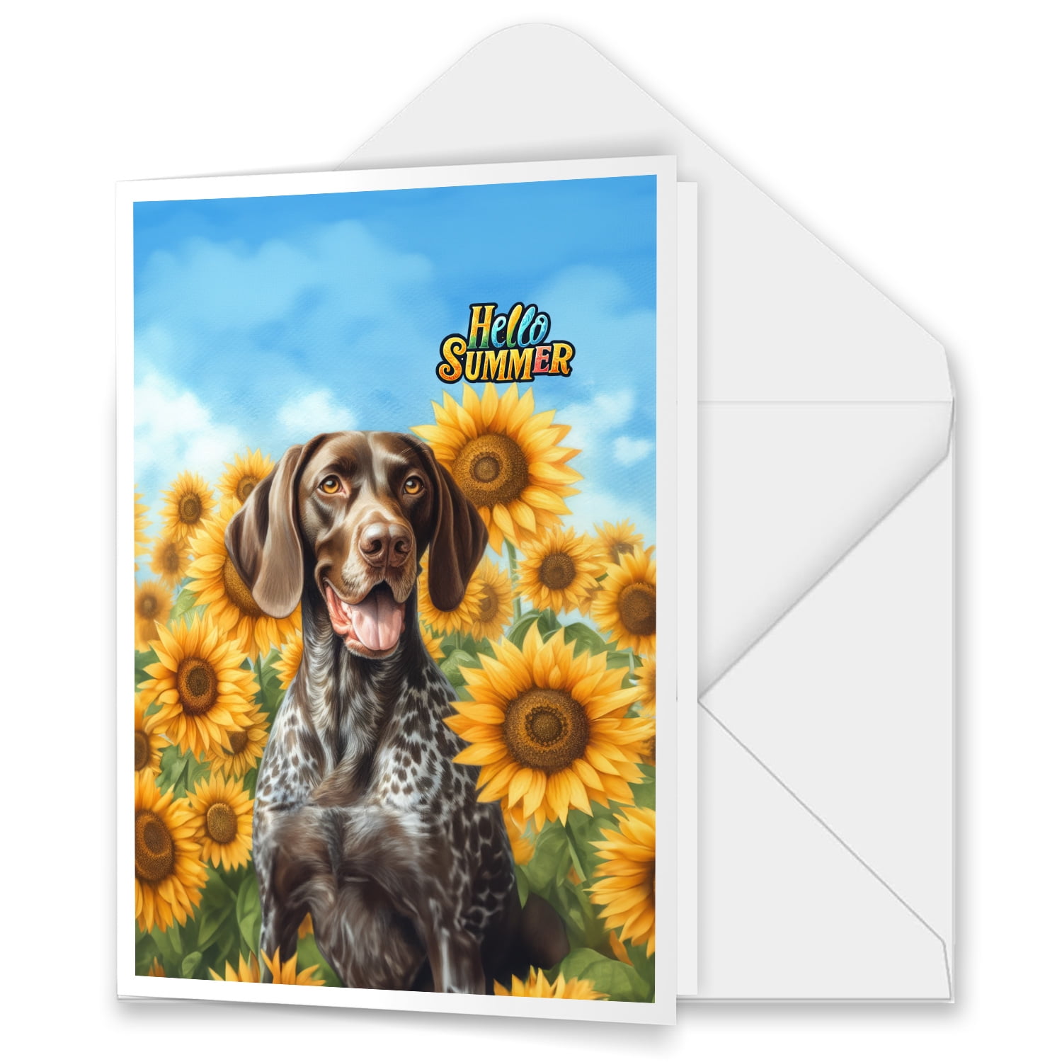 German Shorthaired Pointer Hello Summer Sunshine Sunflowers Spring ...