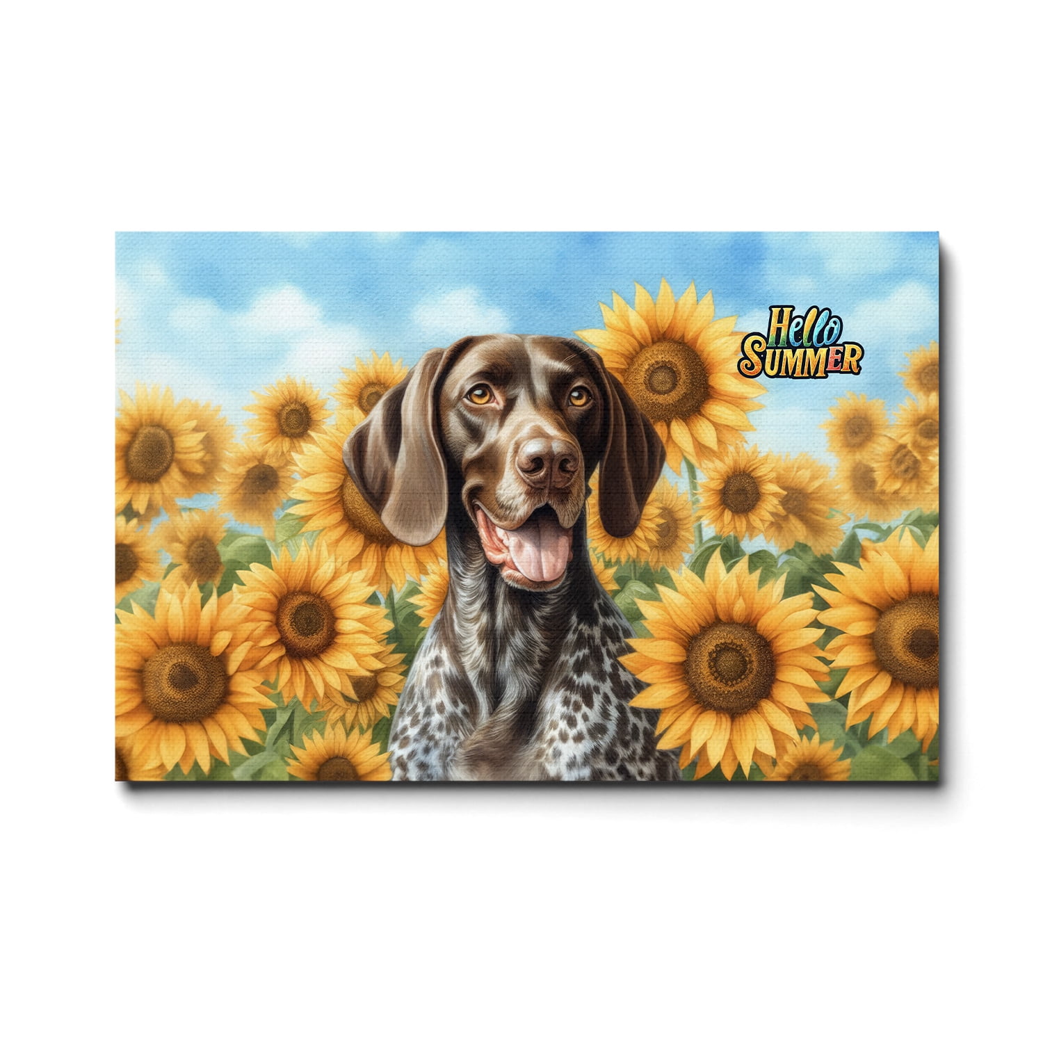 German Shorthaired Pointer Hello Summer Sunshine Sunflowers Spring ...