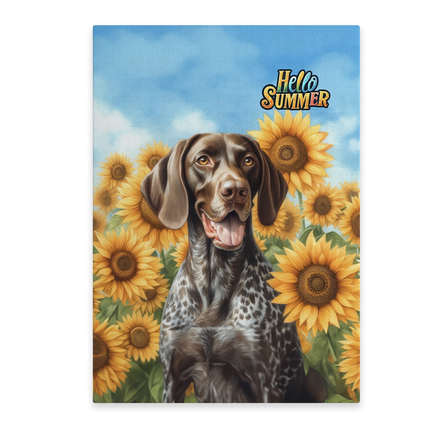German Shorthaired Pointer Hello Summer Sunshine Sunflowers Spring ...