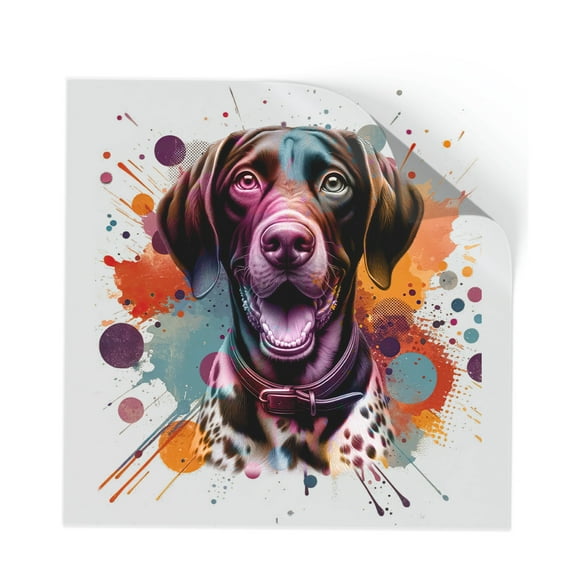 German Shorthaired Pointer Portrait Watercolor Vintage Retro Styles ...