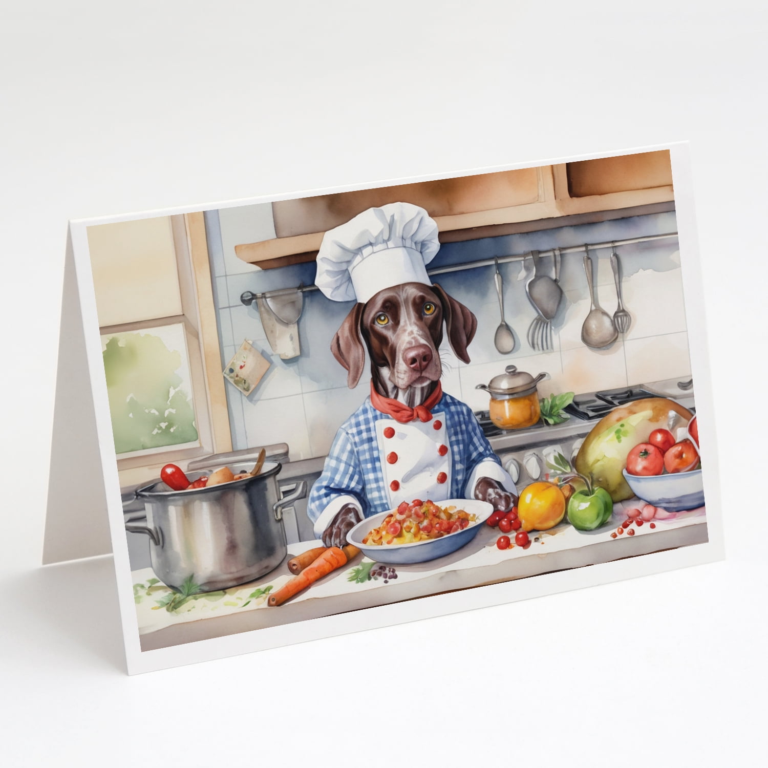 German Shorthaired Pointer The Chef Greeting Cards Pack of 8 7 in x 5 ...