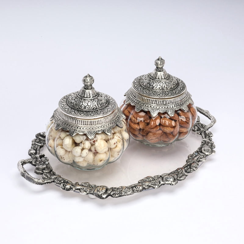 German Silver Bowl Set - Intricate Parrot Design for Luxurious Décor ...