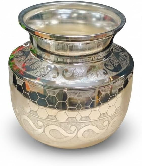 German Silver Laser Kalash – Elegant Housewarming Pooja Pot for ...