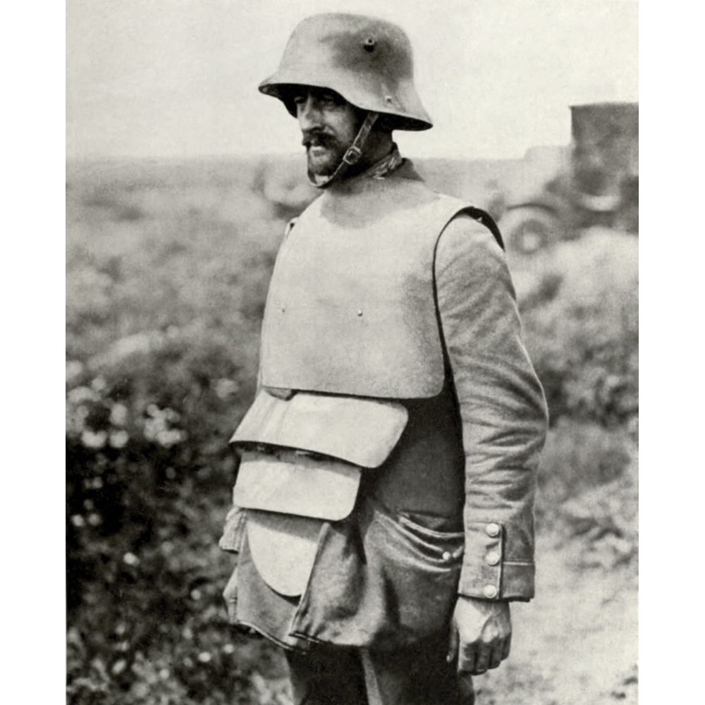 German Soldier In Metal Helmet Design Of 1916 And Old Fashioned Body ...