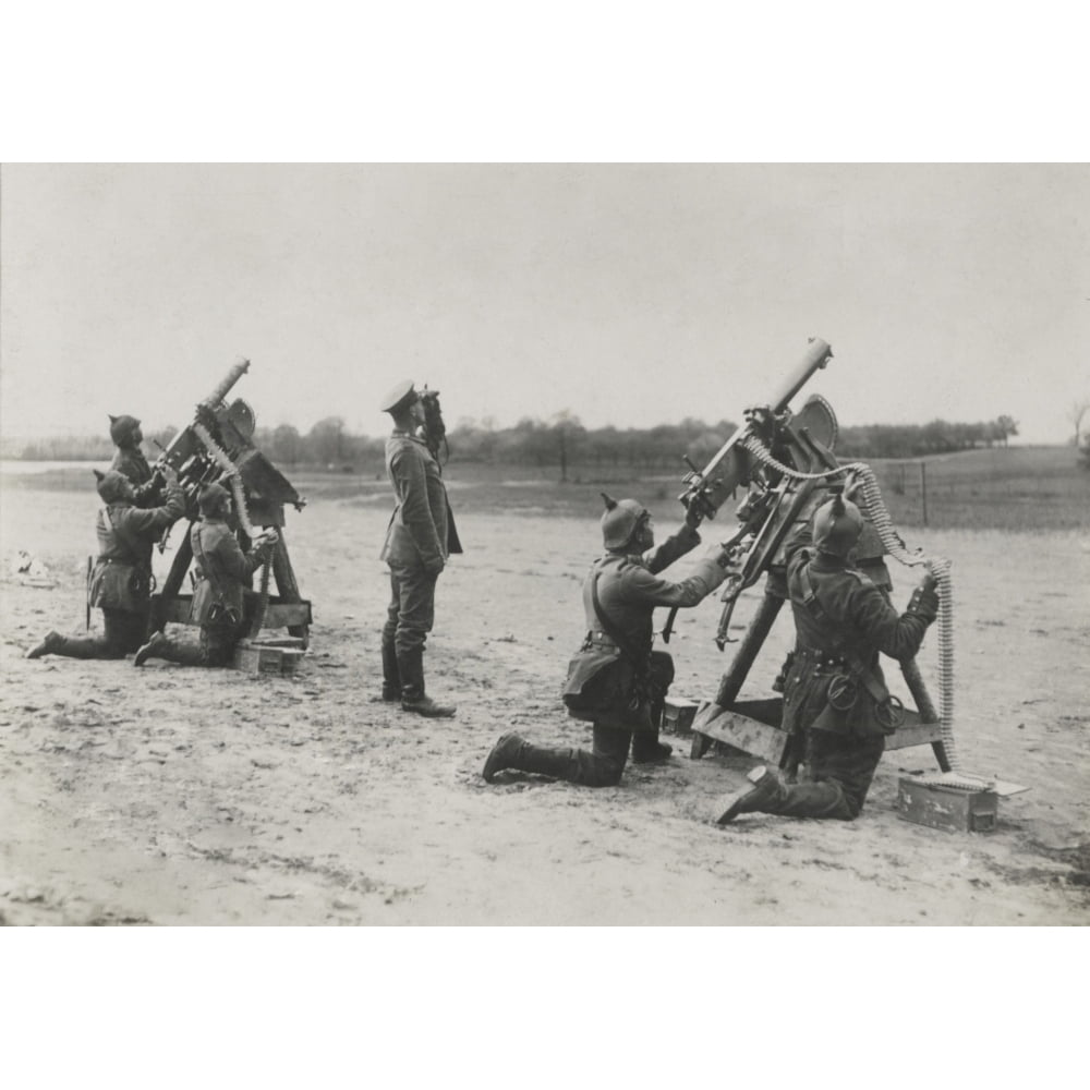 German Soldiers On The Eastern Front Aiming Anti-Aircraft Machine Guns ...