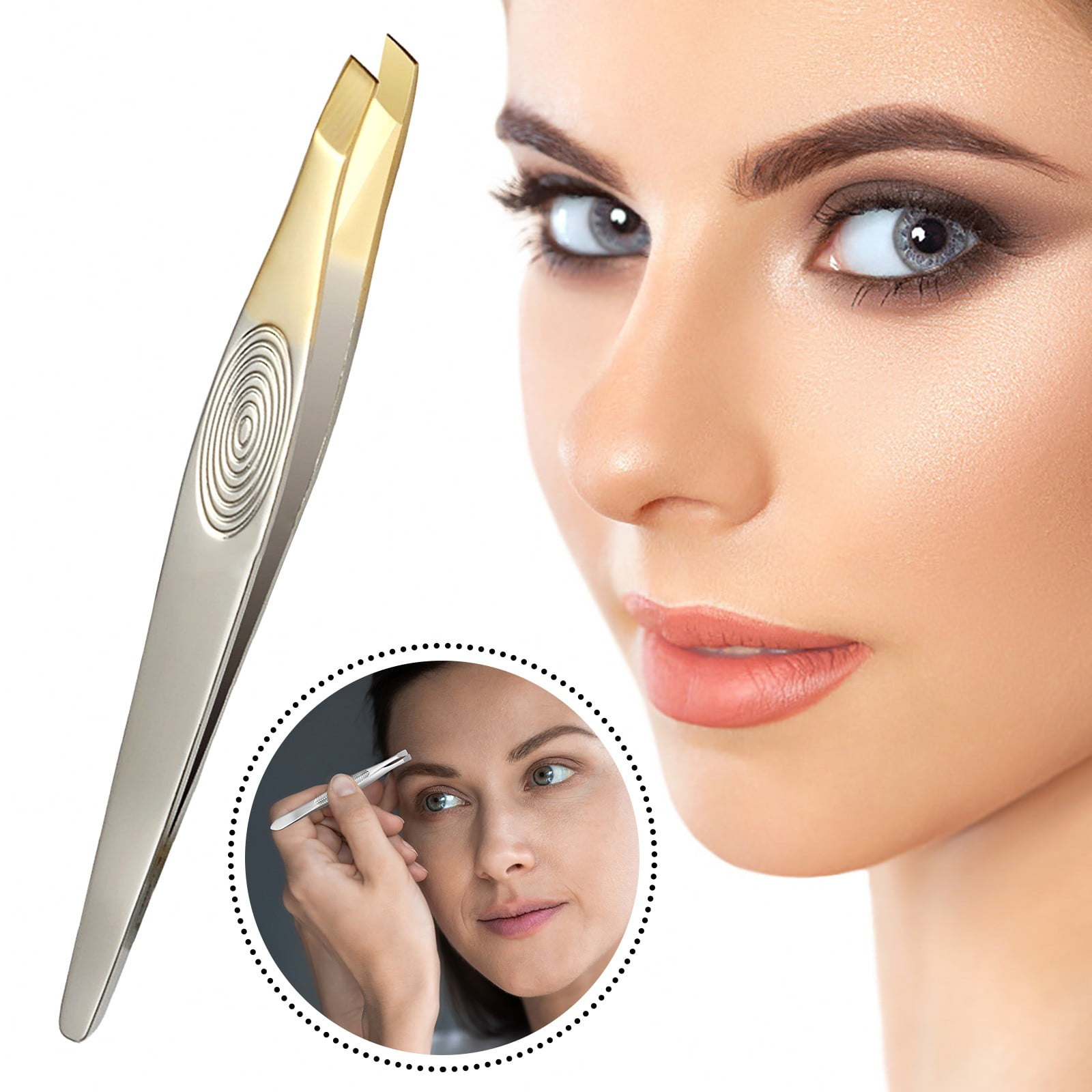 German Stainless Steel Tweezers with Gold Tips, Ultra Precise Pointed ...