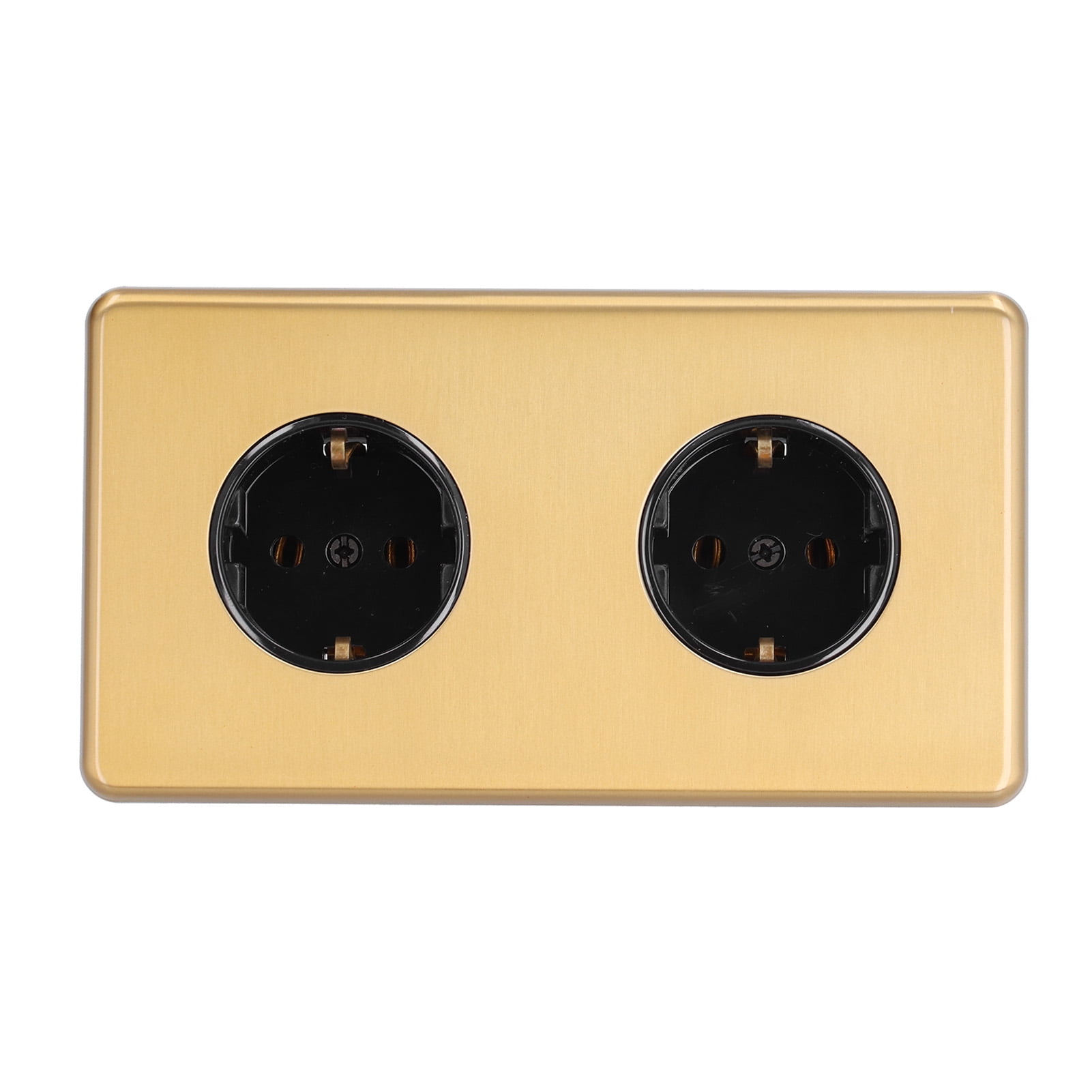 German Style Double Plug Socket Wire Drawing Stainless Steel Panel ...