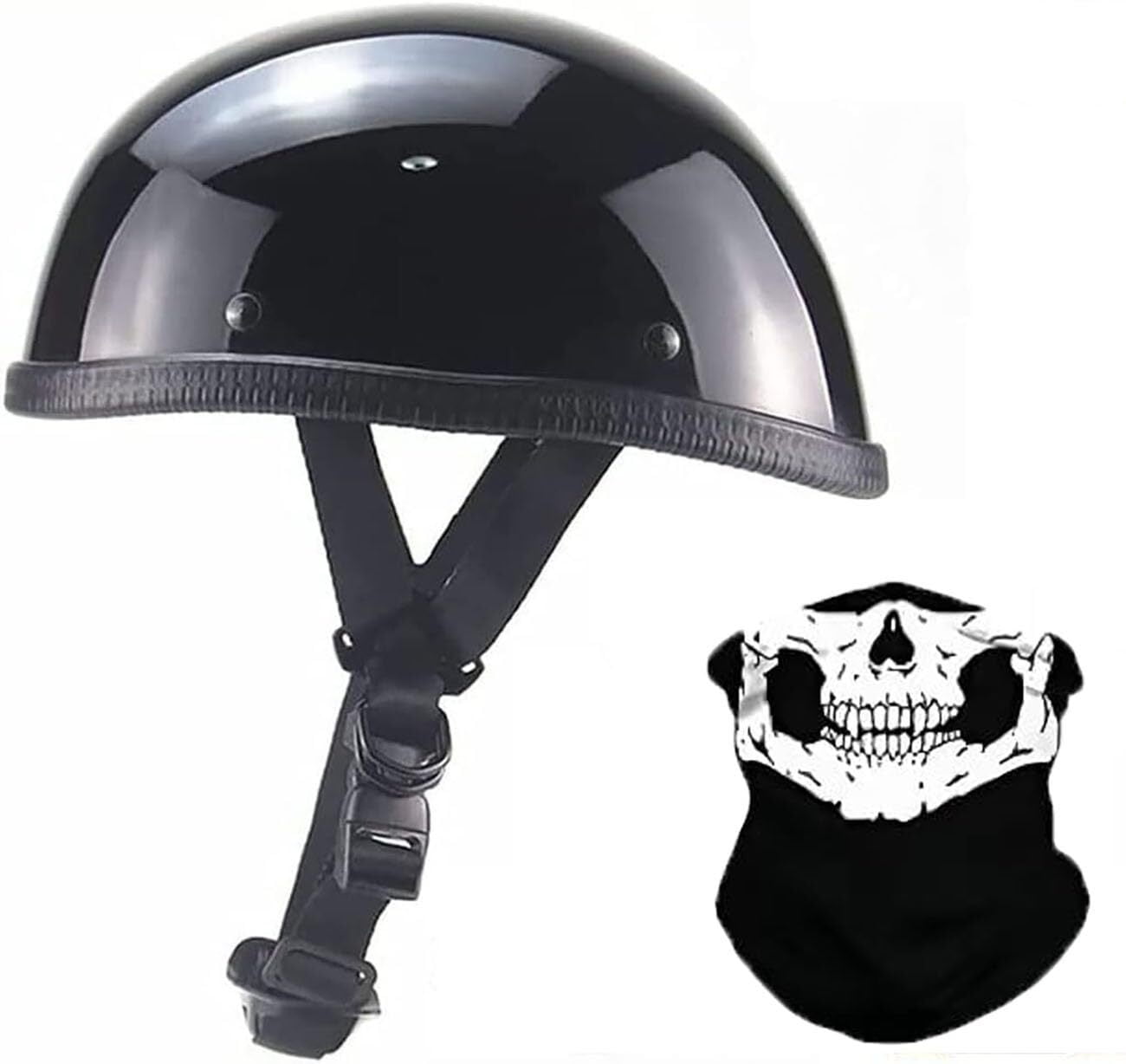 German Style Open Face Road Riding Beanie Helmet Low Profile Chopper ...