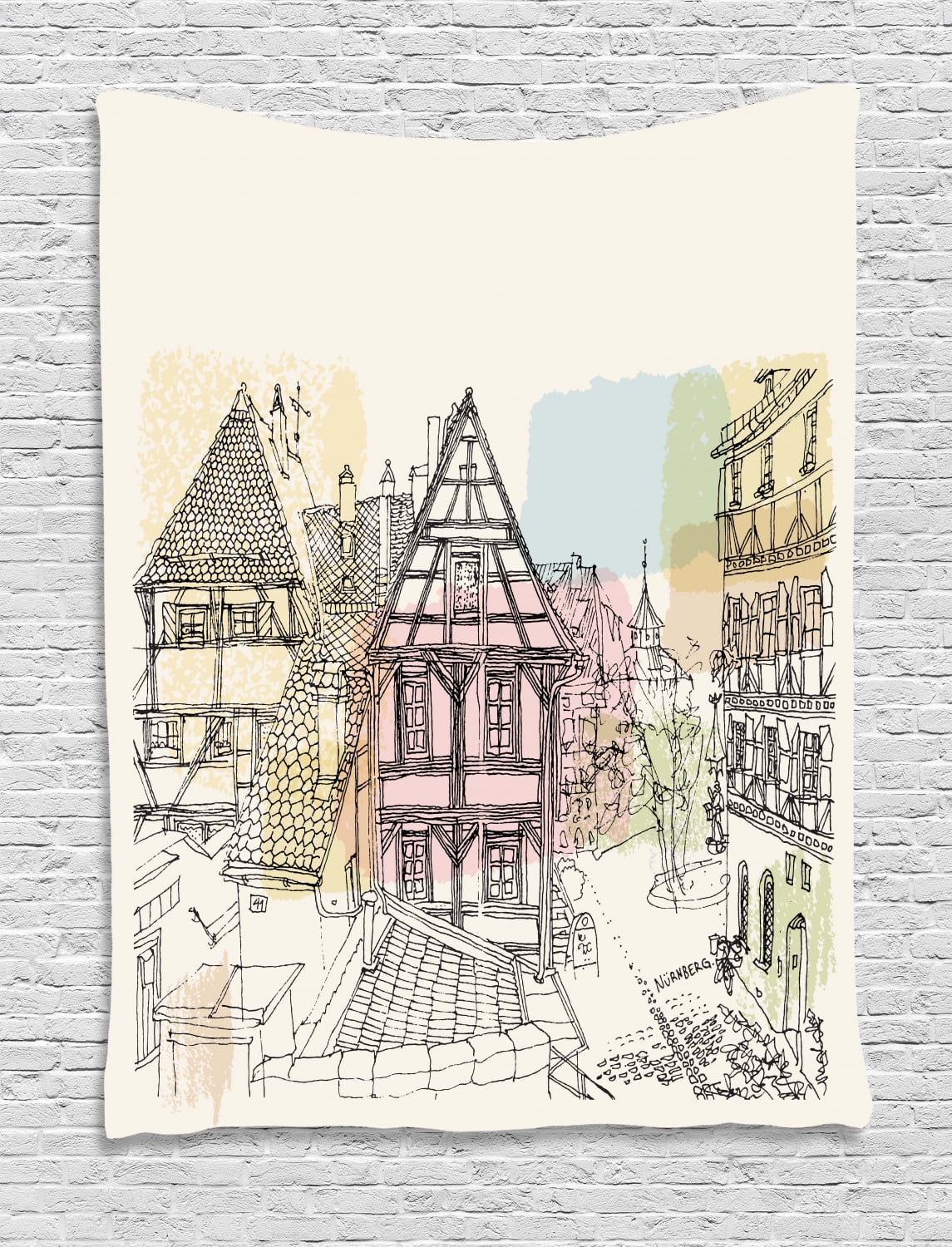 German Tapestry, Historic Traditional Scene Nuremberg Germany Classical ...