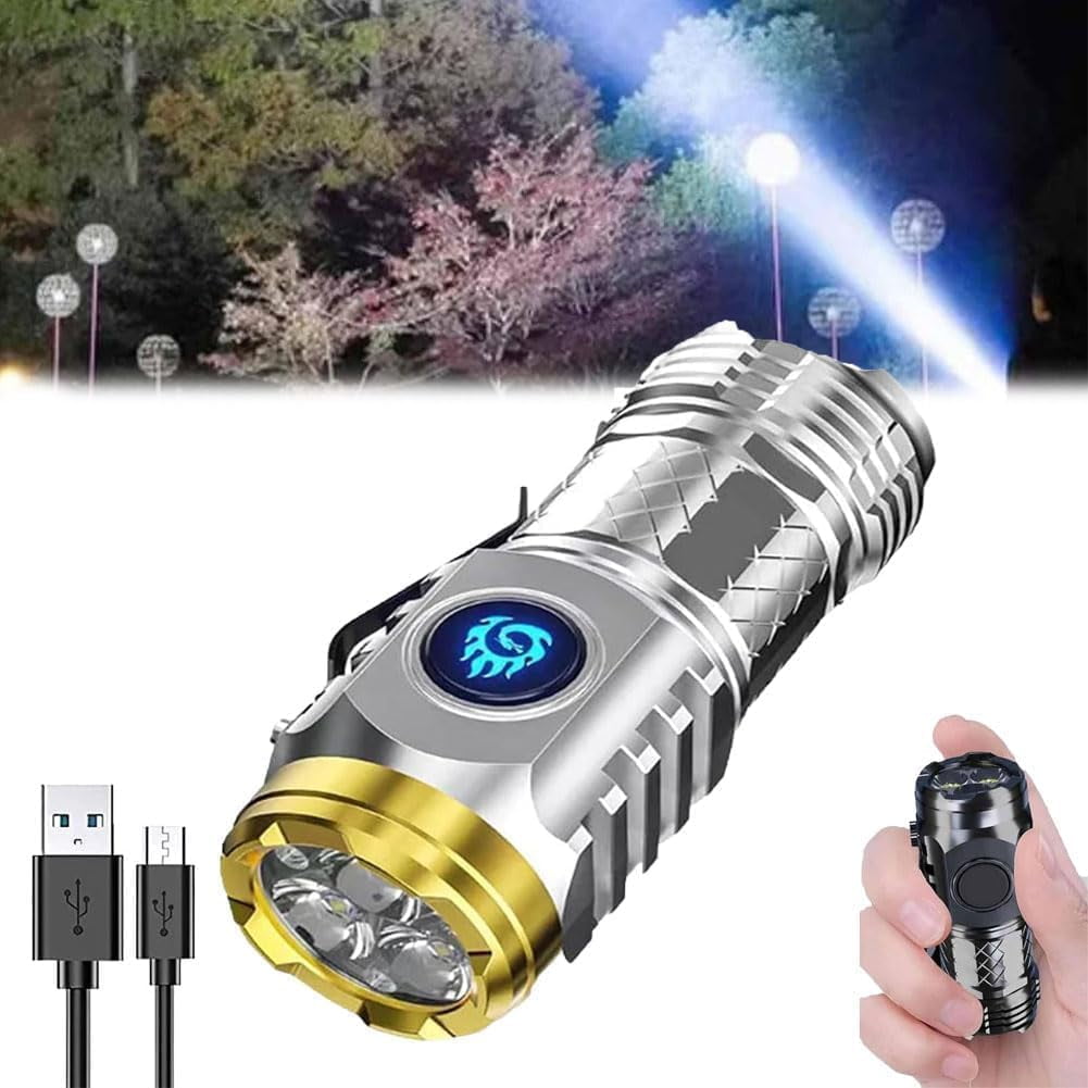 German Three-Eyed Mini Flashlight, 2025 New Thumb Mini Flash Super ...