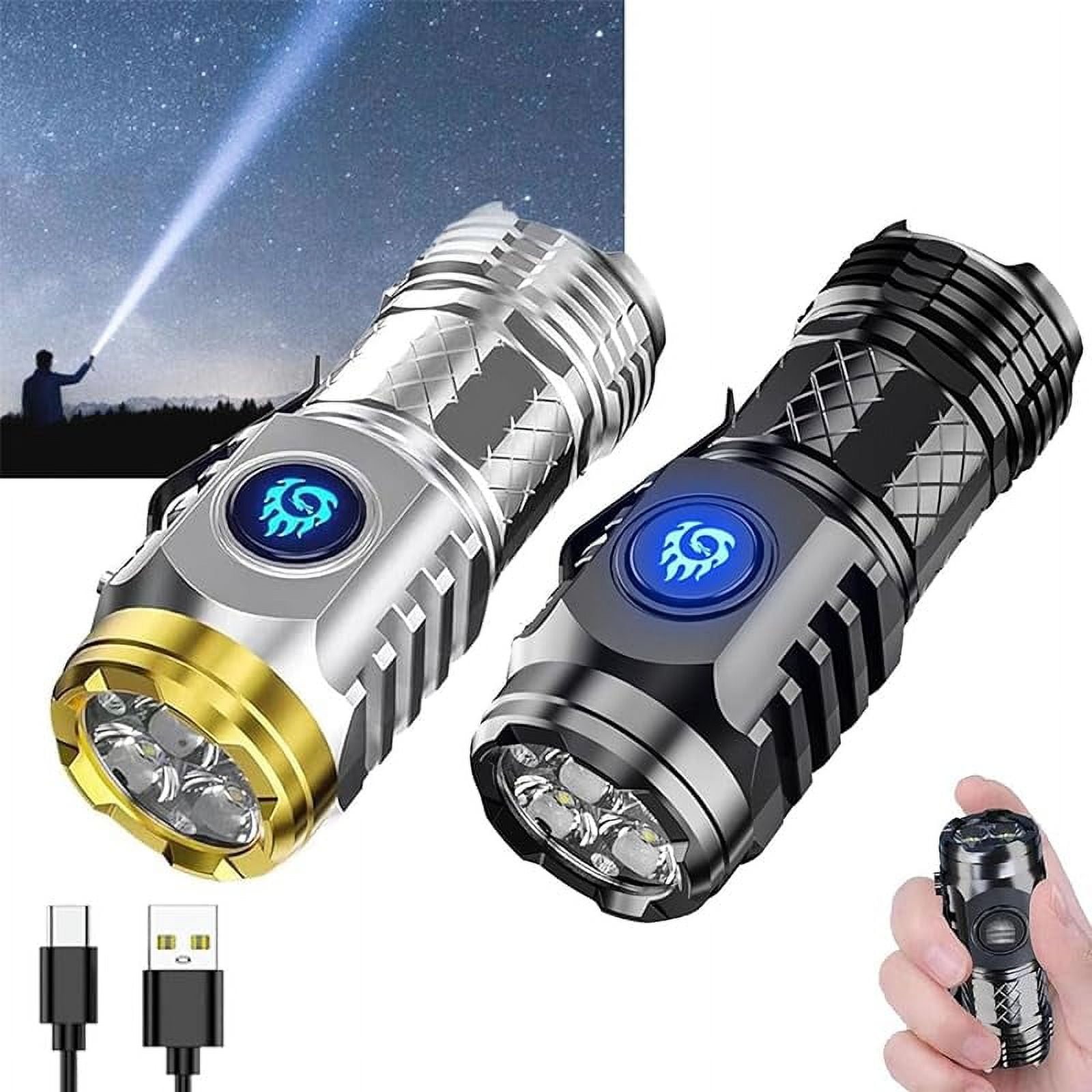 German Three-Eyed Monster Mini Flash Super Power Flashlight 2 Pack ...