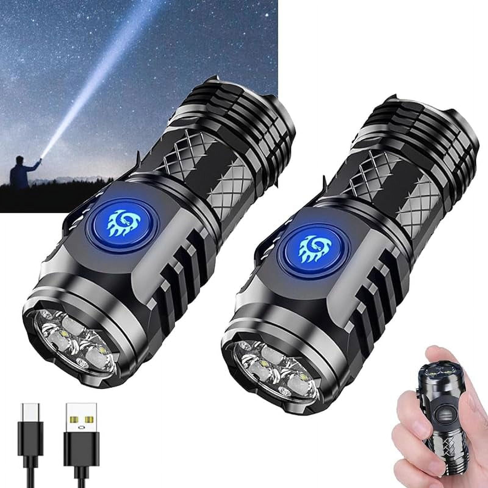 German Three-Eyed Monster Mini Flash Super Power Flashlight 2 Pack ...