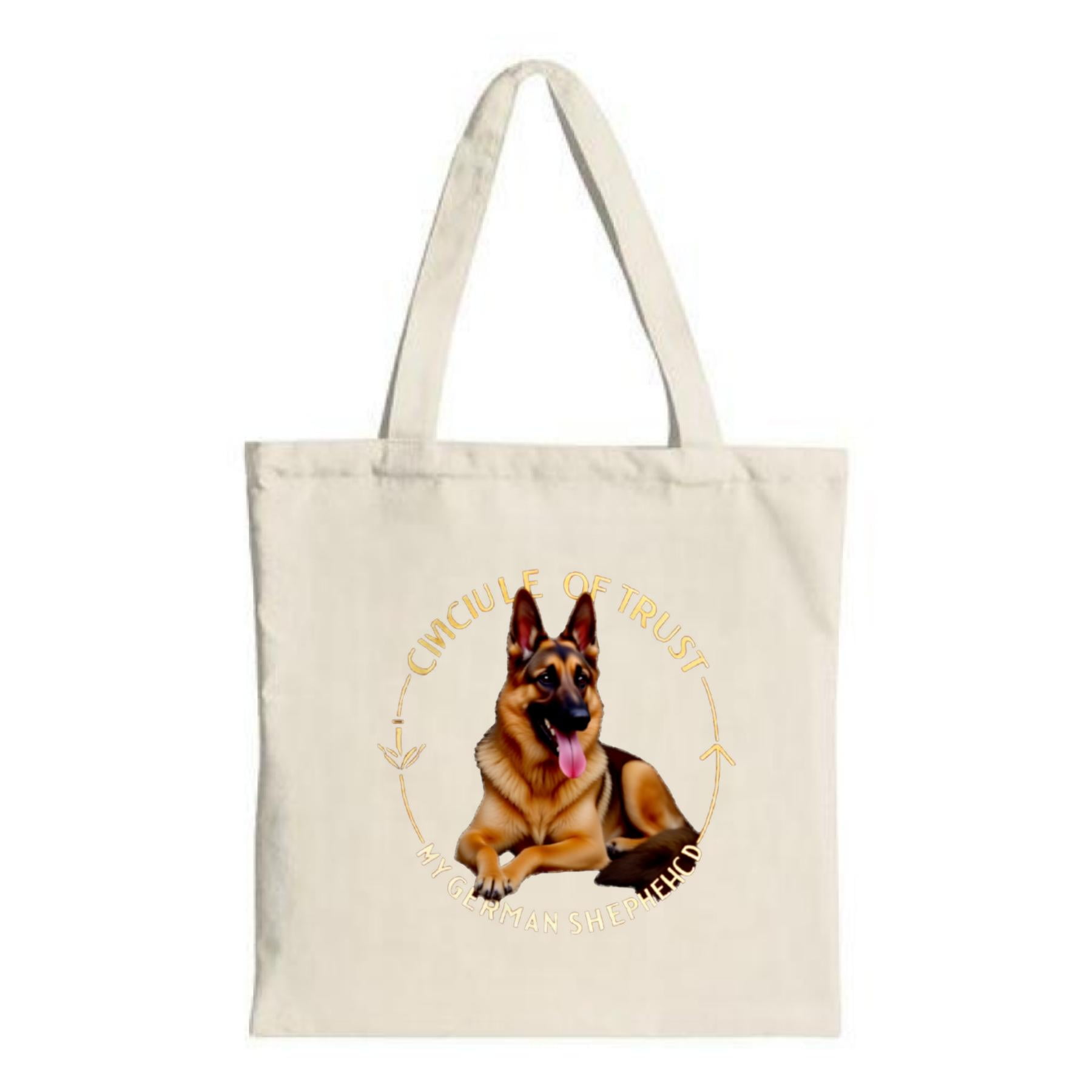 German Tote Bag - Relaxed Dog Design with ' CIRCLE OF TRUST ' & ' THE ...