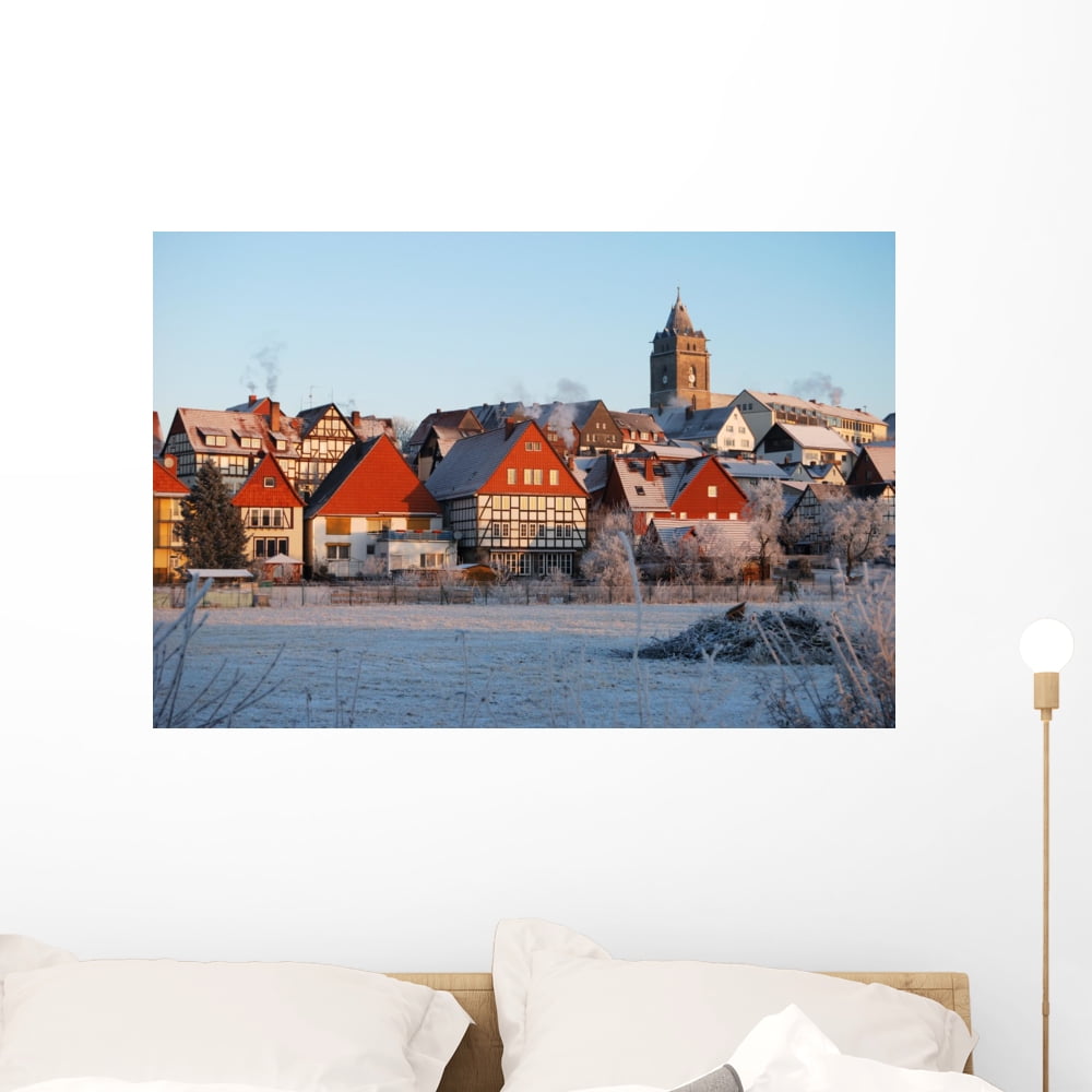 German Town Winter Wall Mural by Wallmonkeys Peel and Stick Graphic (36 ...
