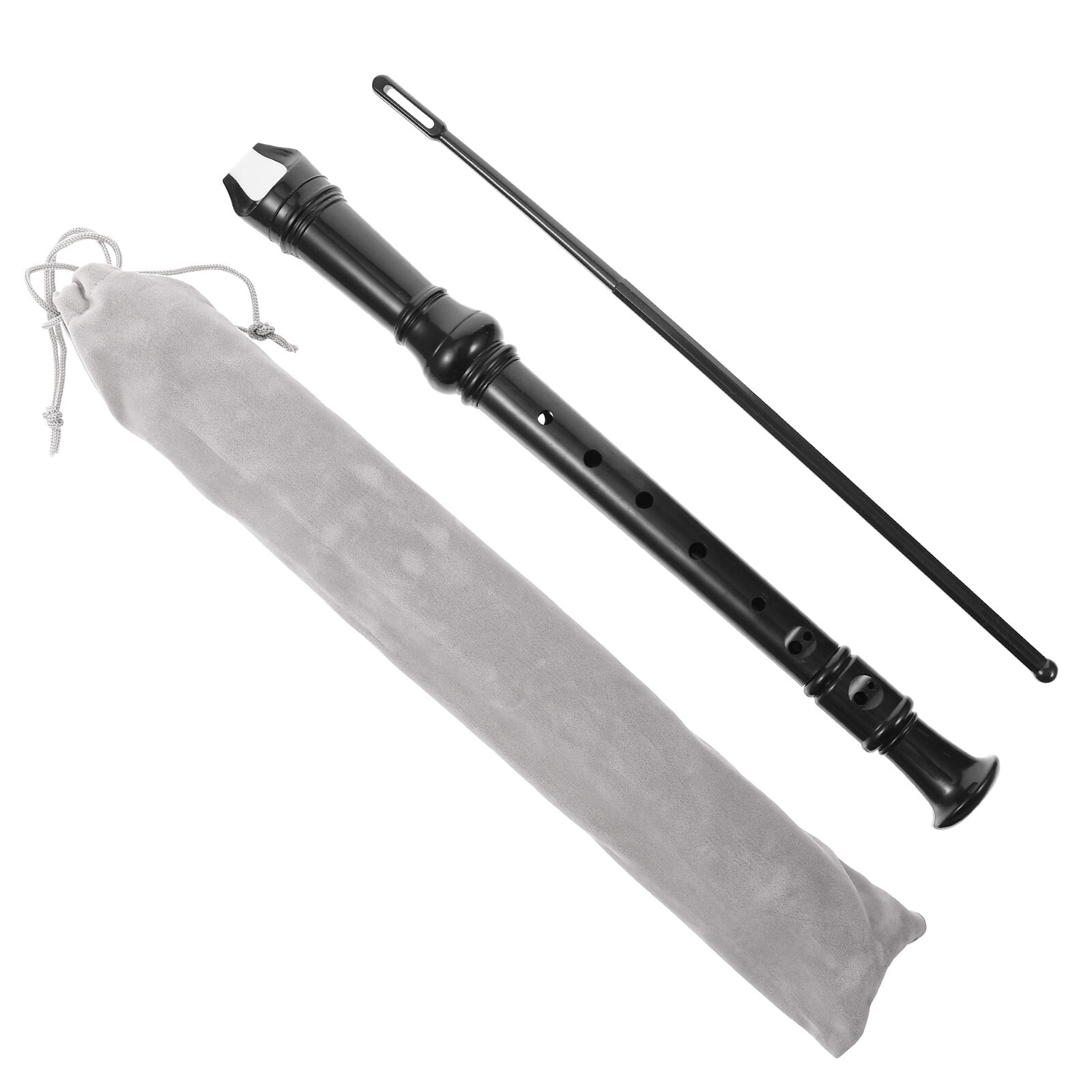 Black Kids Soprano Recorder 8 Hole ABS Music Toy with Cleaning Stick ...