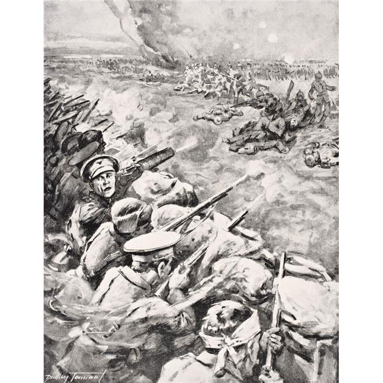 German Troops Charge Against British Trenches 1915 From The War ...