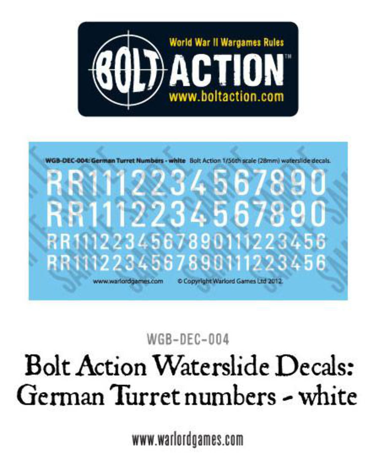 German Turret Numbers white - Bolt Action Decals - Walmart.com