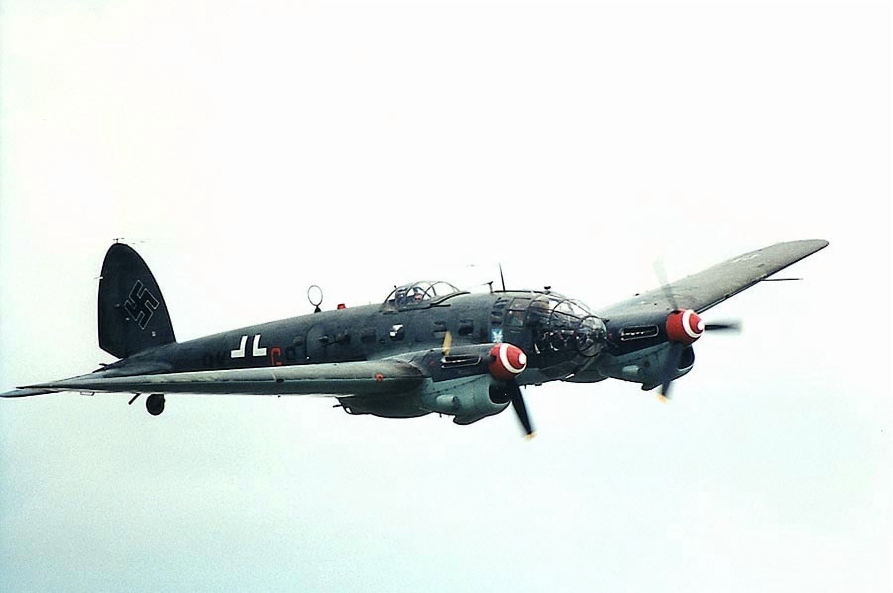 German WWII Heinkel He 111 Bomber Aircraft - 12x18 Inch Laminated ...