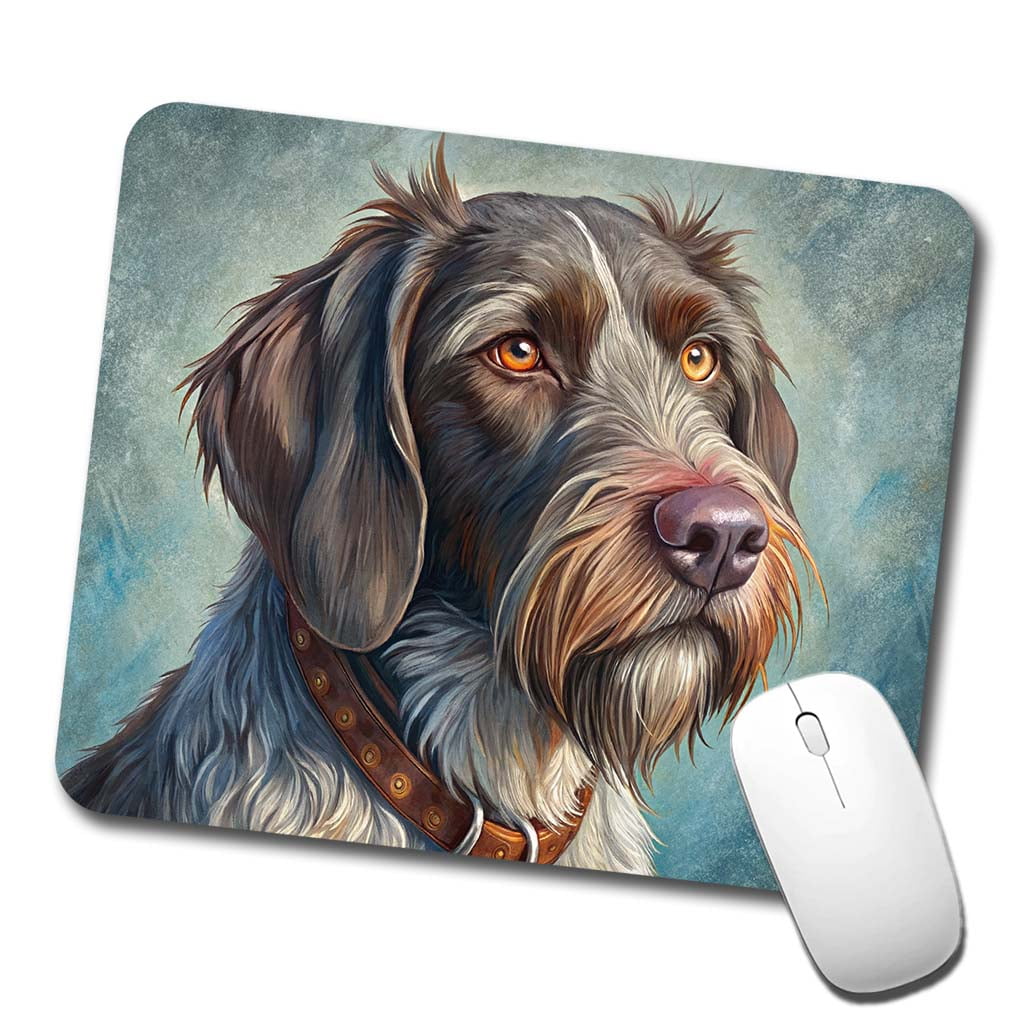 German Wirehaired Pointer Dog Illustration Mouse Pad Low Profile Gaming ...